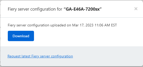 How to get Fiery Configuration Sheets from Fiery IQ